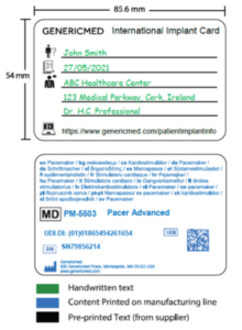 Cartes d'implants : exigences, modèles et nouveaux symboles
