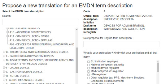 EMDN : la nomenclature européenne du DM en consultation