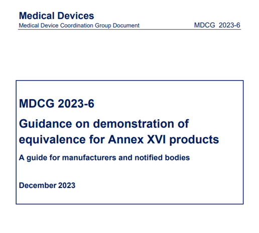 MDCG 2023-6 : Orientations sur la démonstration de l'équivalence des produits en annexe XVI